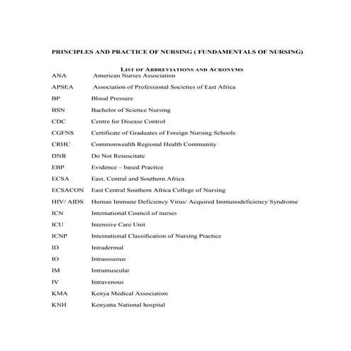 PRINCIPLES AND PRACTICE OF NURSING.docx | Medical Health