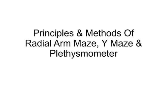 Y–Maze detailed SOP with both spontaneous and reward based alteration ...