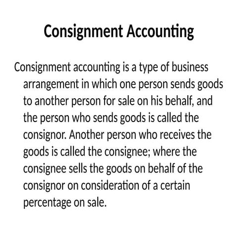 Principles of Accountancy unit 4.pptxconsignment | PPT