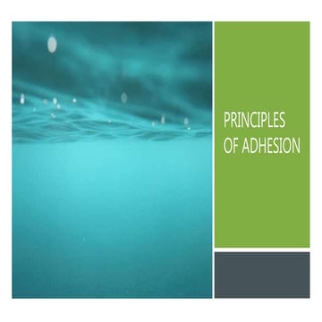 Principles of adhesion in dentistry | PPTX
