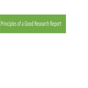 Principles of a good research report | PPTX