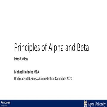 Behavioral Modeling - Alpha and Beta Model