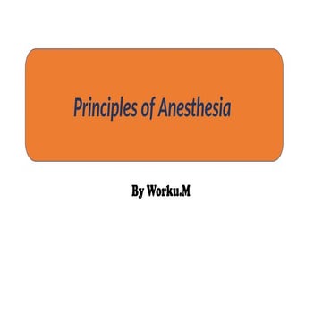 Anesthesia is acore components of operative theatre | PPTX