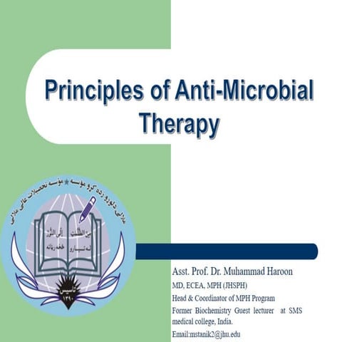 Principles of antibiotic therapy- Pharmacology | PDF