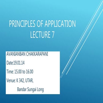 Principles of application lecture 7 | PPT