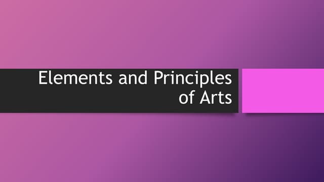 The Elements of Art | PPTX