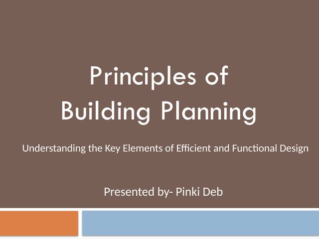Principles of building planning | PPTX