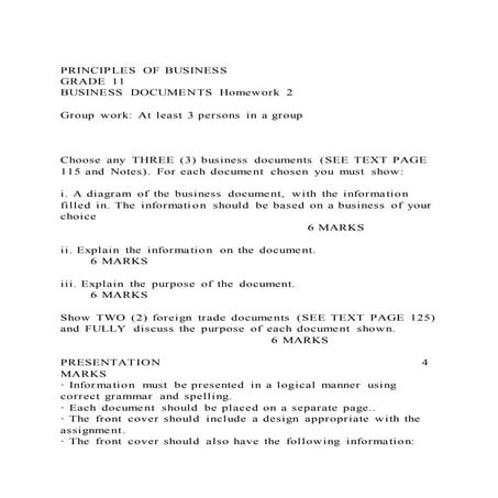 Principles of businessgrade 11 business documents homework 2 | DOCX