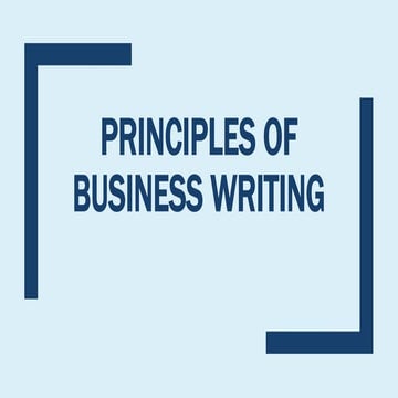Principles of business writing | PPTX