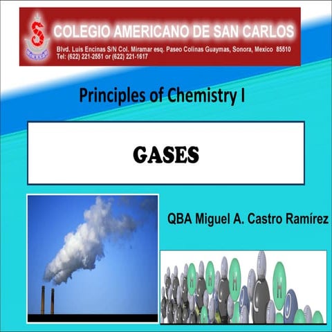 PRINCIPLES OF CHEMISTRY GASES | PPT | Chemistry | Science