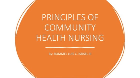 COMMUNITY HEALTH NURSING DIAGNOSIS | PPT
