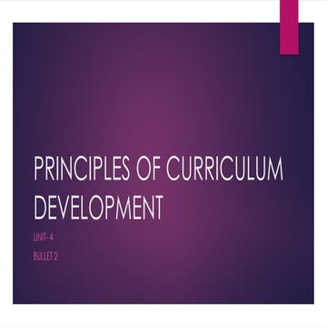 Principles of Curriculum Design | PPTX