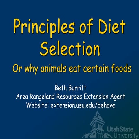 Principles of diet selection | PPTX