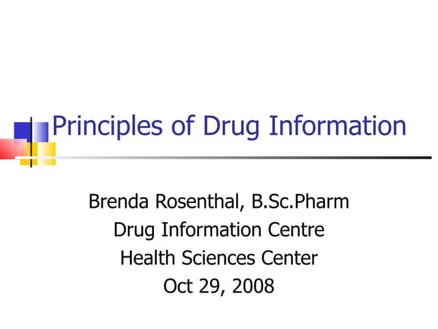 Drug information resources | PPT