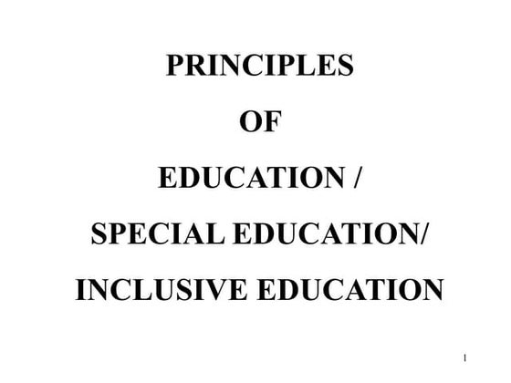 Inclusive Education- Meaning, Definition,Concept, Principles ...
