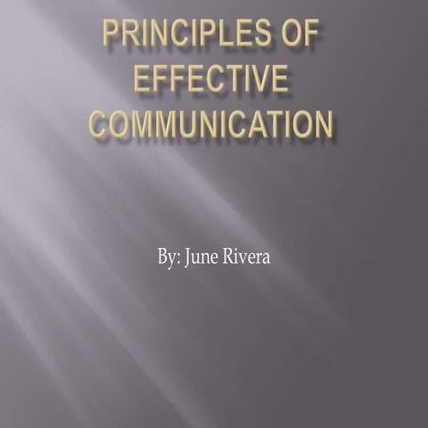 Principles of effective communication | PPT