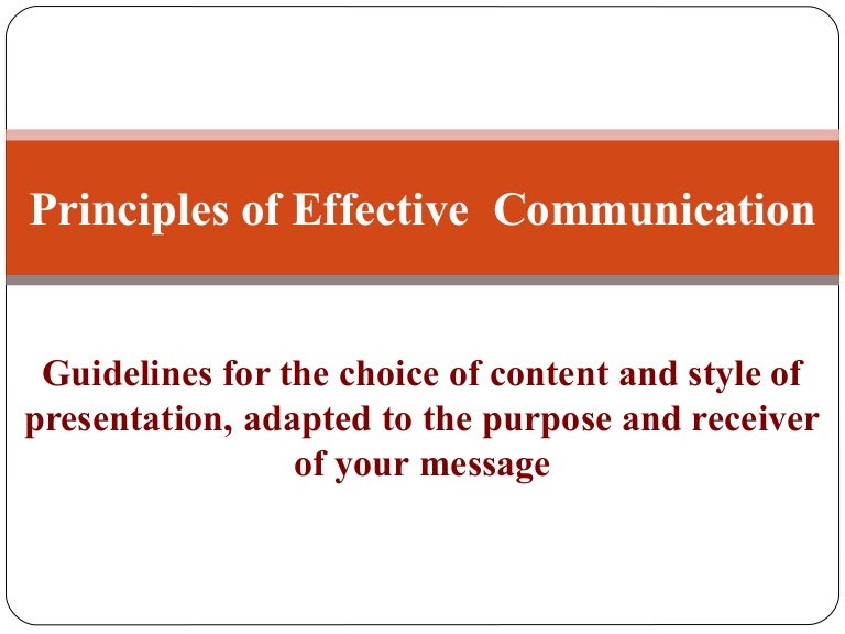 Principles Of Effective Communication