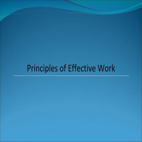 Principles Of Effective Work | PPS