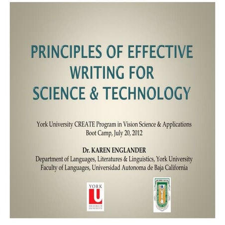 Principles Of Effective Writing For Science & Technology | PDF