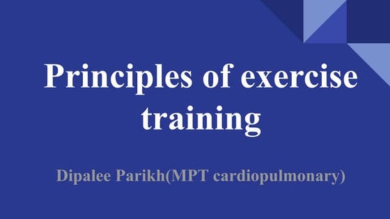 Principles of training | PPT