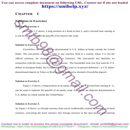 Solutions for Exercises: Principles of Financial Engineering (3rd ...