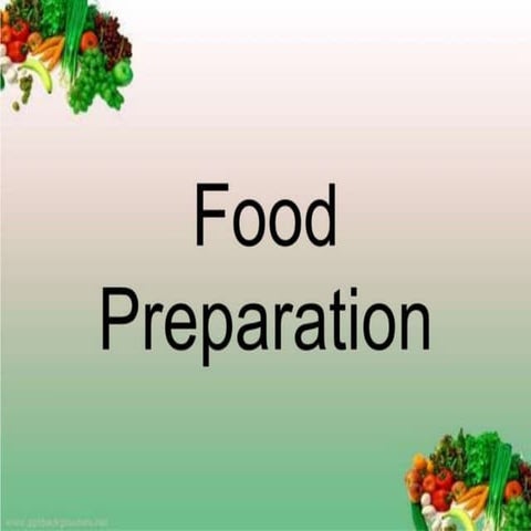 Principles of Food Preparation Lesson 1. | PPTX