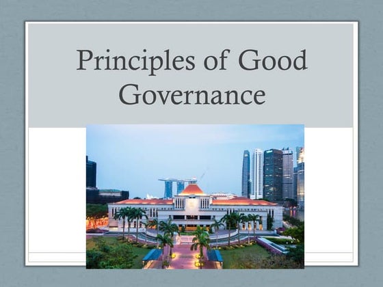 GOOD GOVERNANCE | PPTX | Civic affairs | Politics