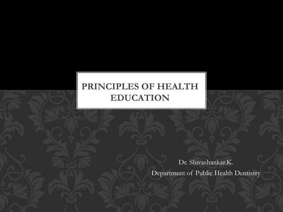 Health education principles and concepts | PPT