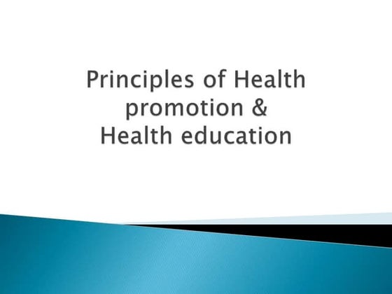 Principles of health education | PPTX