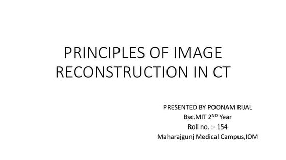 Post processing of computed tomography | PPTX