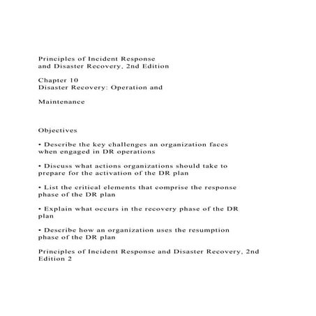 Principles of Incident Response and Disaster Recovery, 2nd E.docx