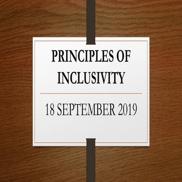 Principles of inclusivity(1) | PDF