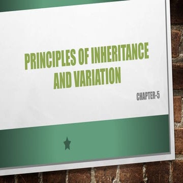 Principles of inheritance & variation II | PPT