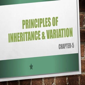 Principles of inheritance & Variation-IV | PPTX | Genetics | Science
