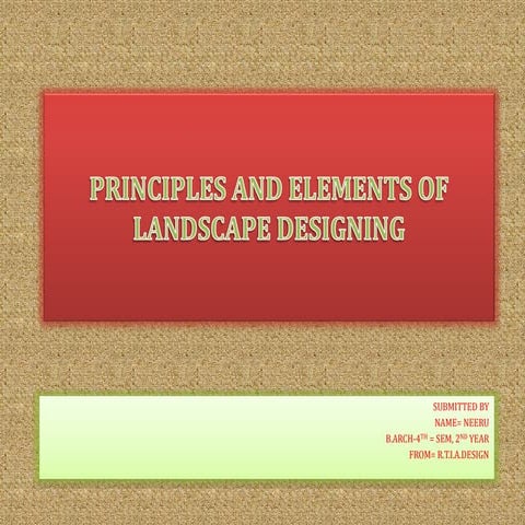 Unit 02 Elements of Landscape Architecture and Landscape Design | PDF