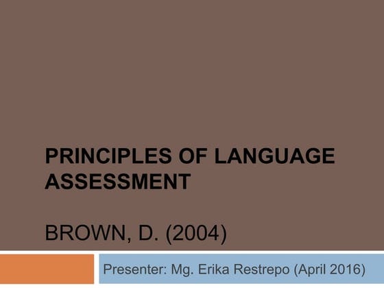 Assessment by Brown | PDF