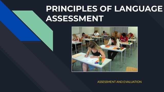 ASSESSMENT: DISCRETE POINT TEST, INTEGRATIVE TESTING, PERFORMANCE-BASED ...