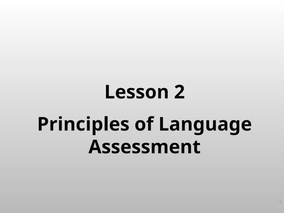 Principles of Language Assessment | PPTX | Standardized Testing ...