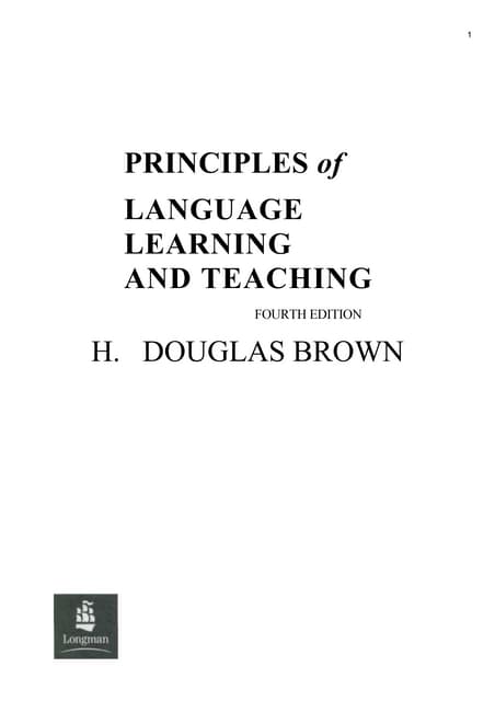 Principles of language learning and teaching | PPTX | Education