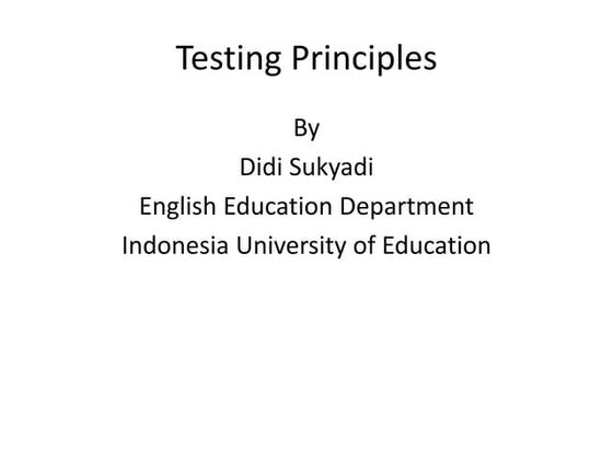 Principles of Language Assessment | PPTX | Standardized Testing ...