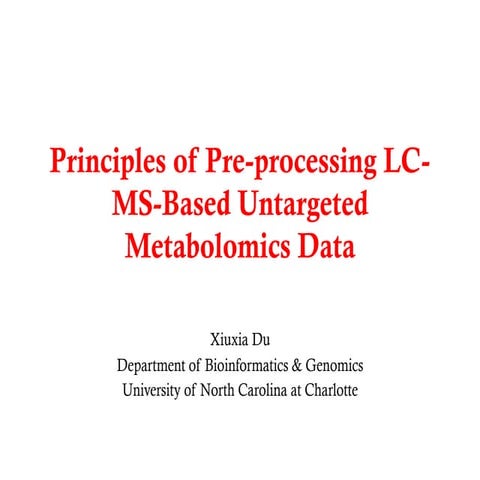 Principles of lc ms data processing | PDF