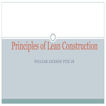 Principles of lean construction | PPTX