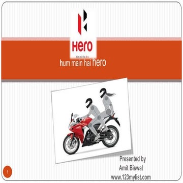 A presentation on Hero MotoCorp | PPTX