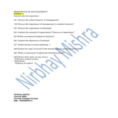 Principles of management | PDF