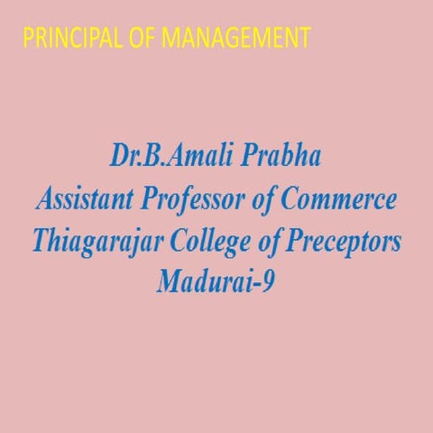 PRINCIPAL OF MANAGEMENT | PPTX