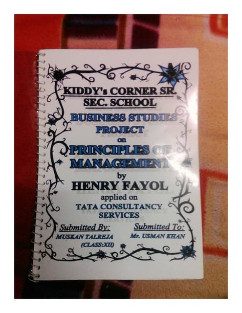 Business Studies (Principles of Management) Project Class 12th CBSE | PDF