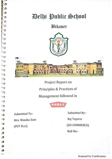 Principles of management - 1 Business Studies Project Class 12 | PDF