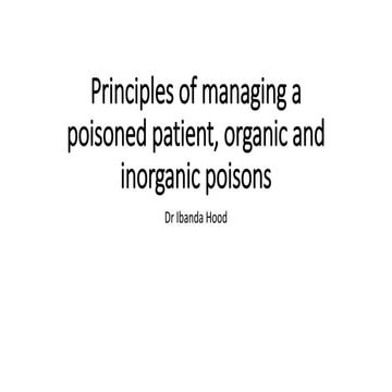 General Principles of treatment of Poisoning | PDF