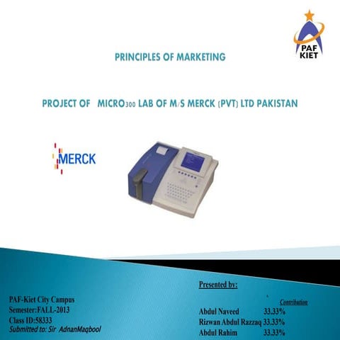 Principles of marketing. Merck Company | PPTX