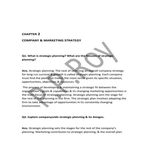 Principles of marketing chapter 2 theory | PDF